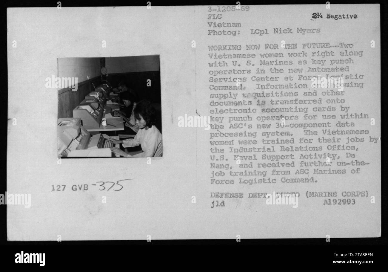 "Vietnamese women working as key punch operators at the Automated ...