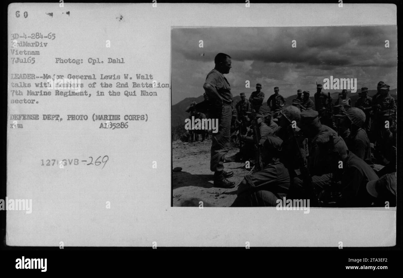 In July 1965, Major General Lewis W. Walt discussed military operations ...