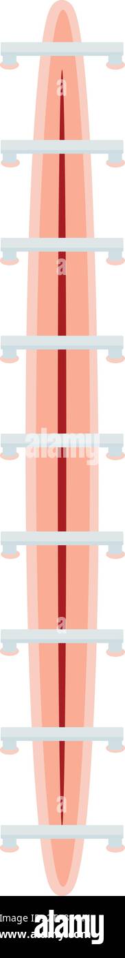 Suture injury icon cartoon vector. Medical cut skin Stock Vector Image ...