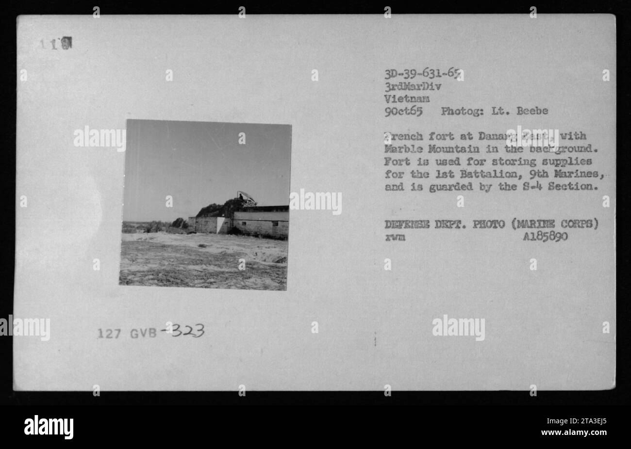 A photograph taken on October 9, 1965, shows a French fort at Danang ...