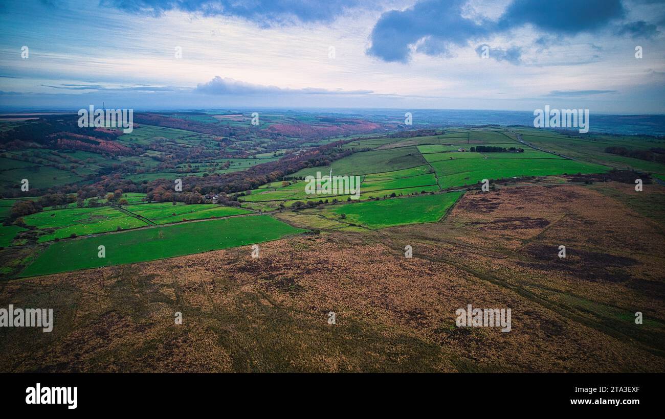 Aerial photo of the nature in Yorkshire Stock Photo - Alamy