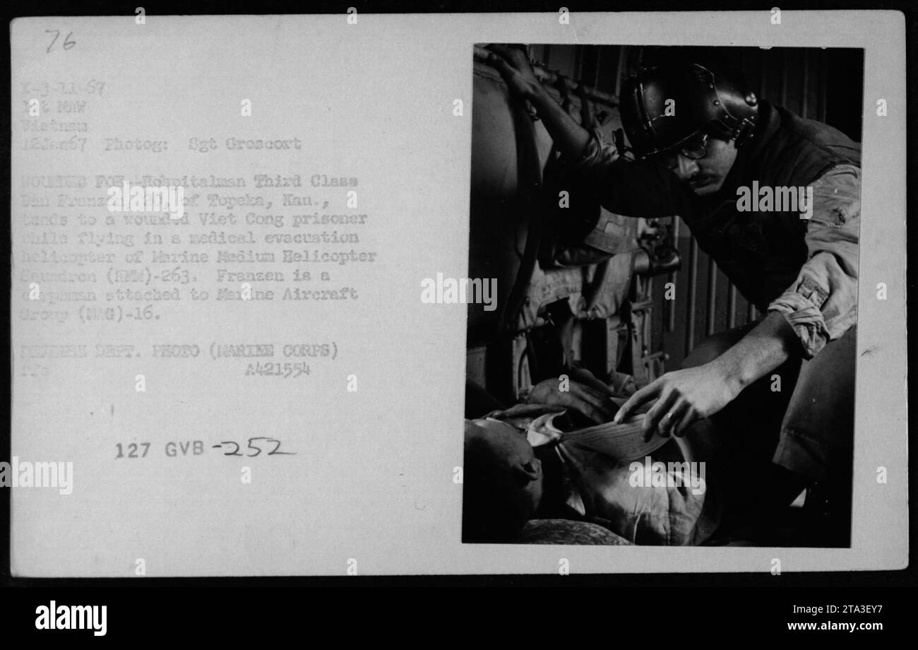 US Hospitalman Third Class Dan Frenzen, a medical personnel from Topeka ...