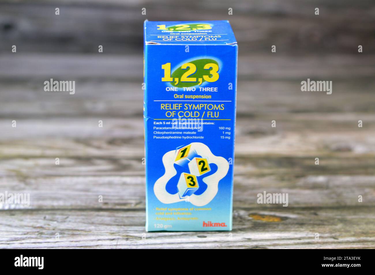 Cairo, Egypt, November 20 2023: One Two Three 123 cold flu oral ...