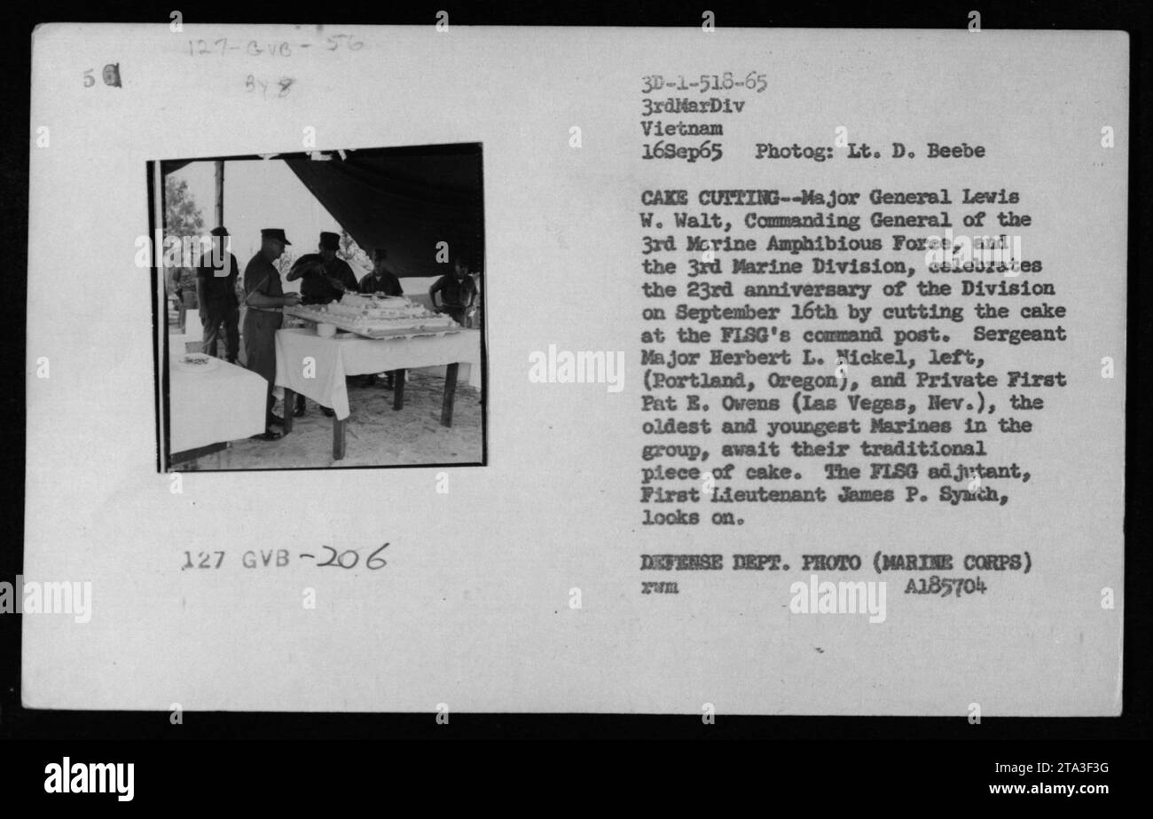 On September 16, 1965, Major General Lewis W. Walt marked the 23rd ...