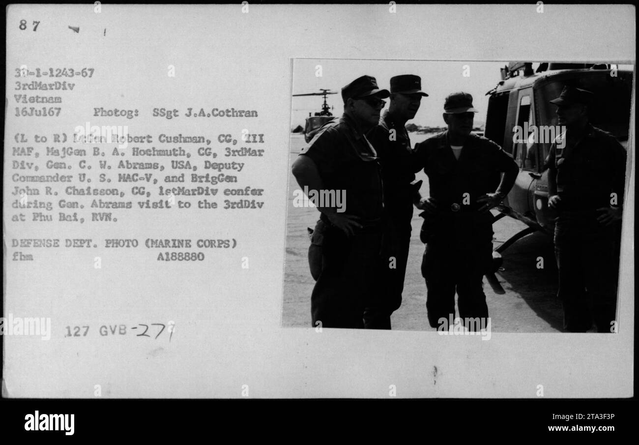 Lieutenant General Robert Cushman, Commanding General of the III Marine ...