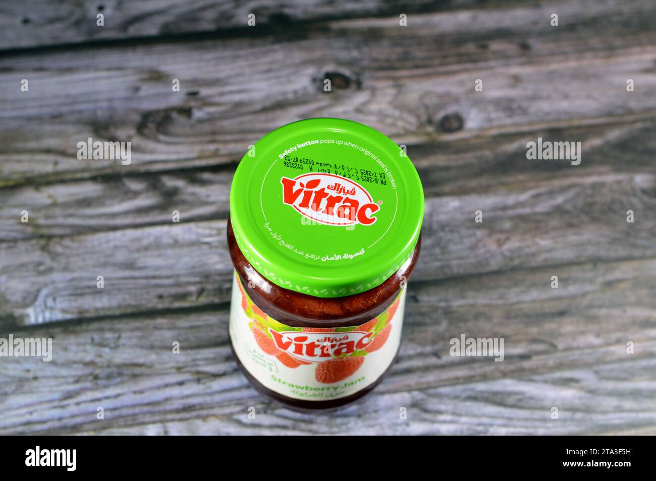 Cairo, Egypt, October 30 2023: Vitrac strawberry jam, Vitrac has been ...