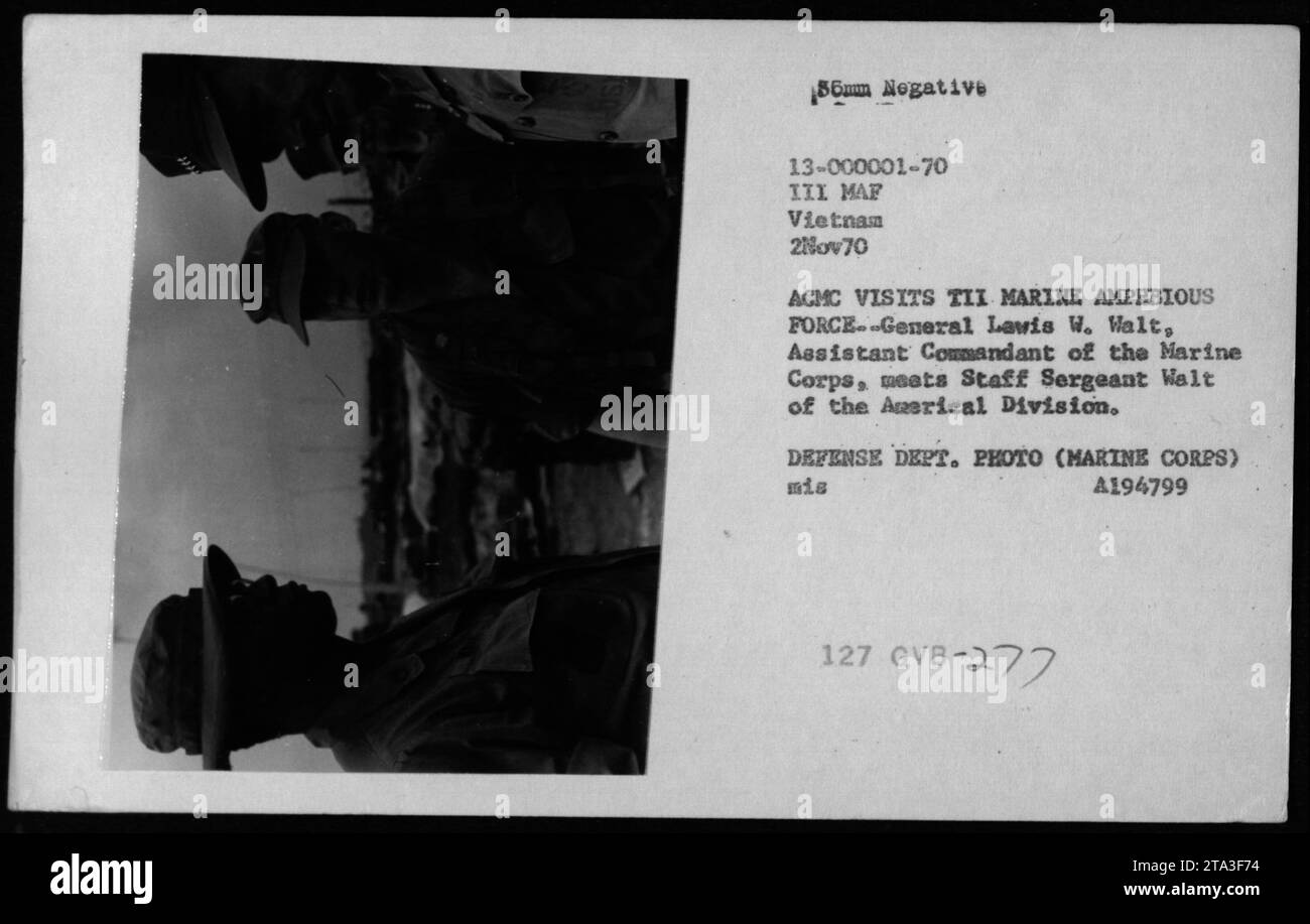 Lt Gen Lewis W. Walt, Assistant Commandant of the Marine Corps, visits ...