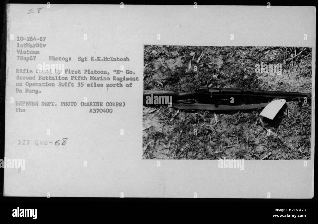 On September 7, 1967, a Marine from First Platoon, H Company, Second ...