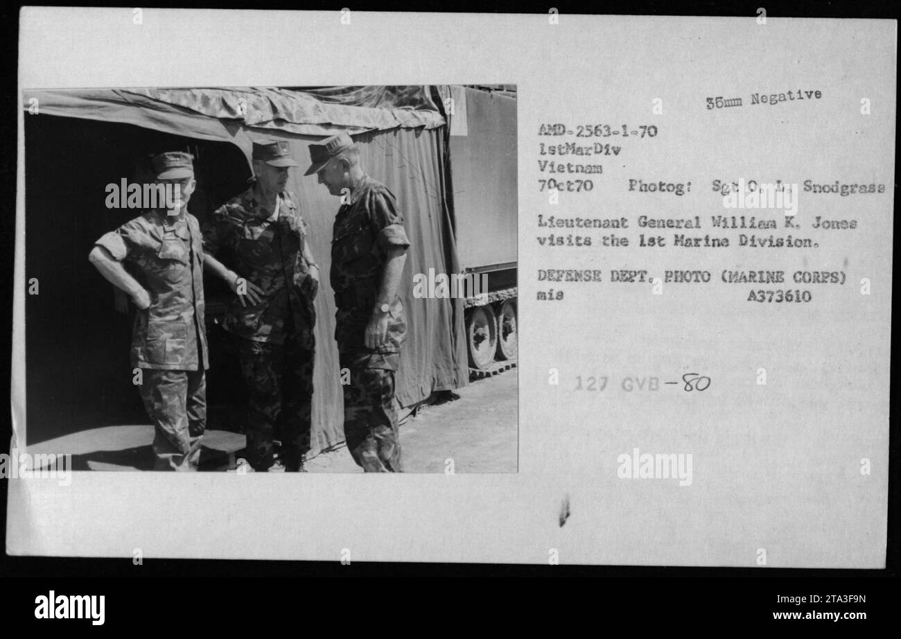 Lieutenant General William K. Jones visited the 1st Marine Division at ...