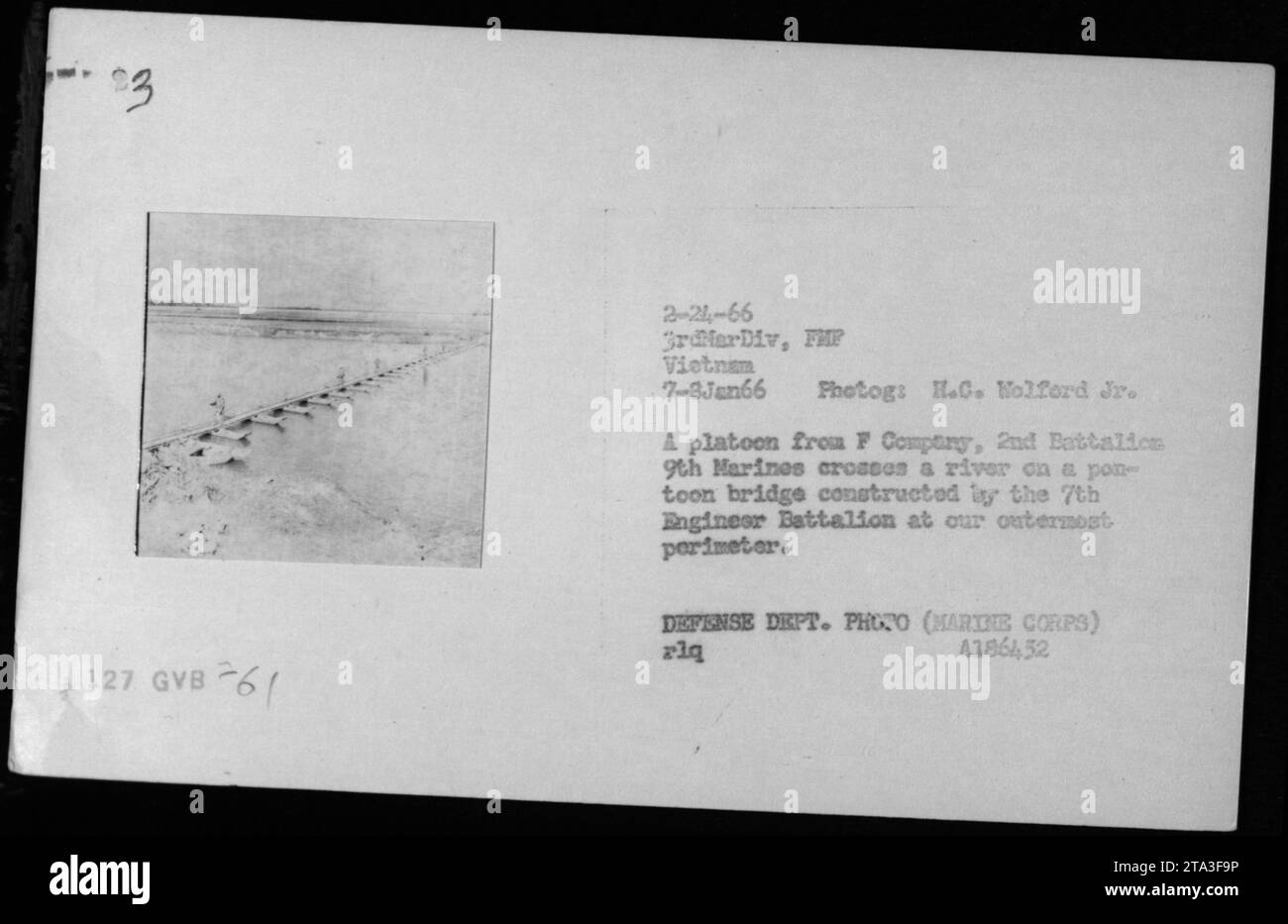 F Company, 2nd Battalion, 9th Marines crossed a river on a pontoon ...