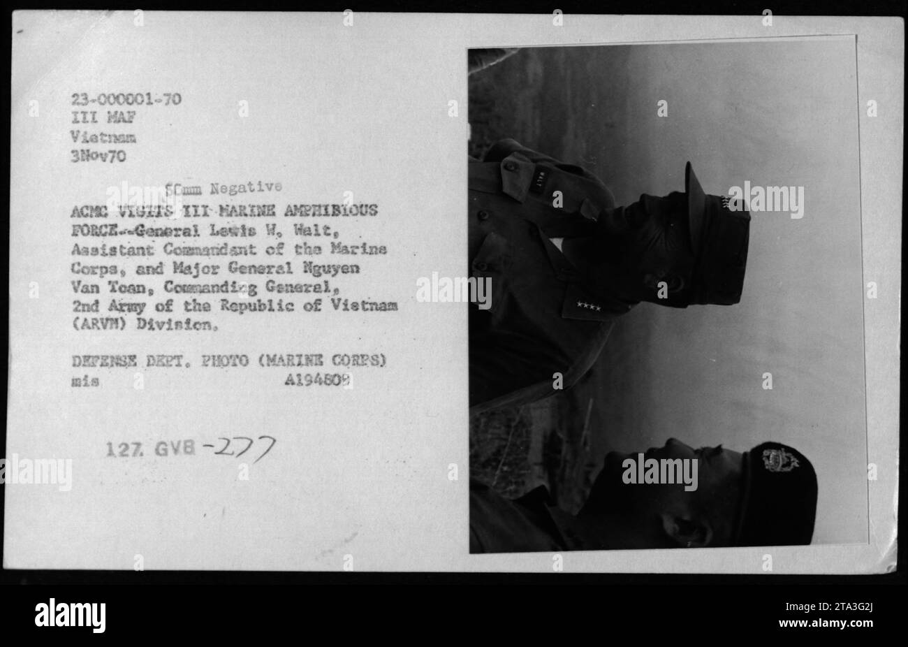 Lt. Gen Lewis W Walt, Assistant Commandant of the Marine Corps, visits ...