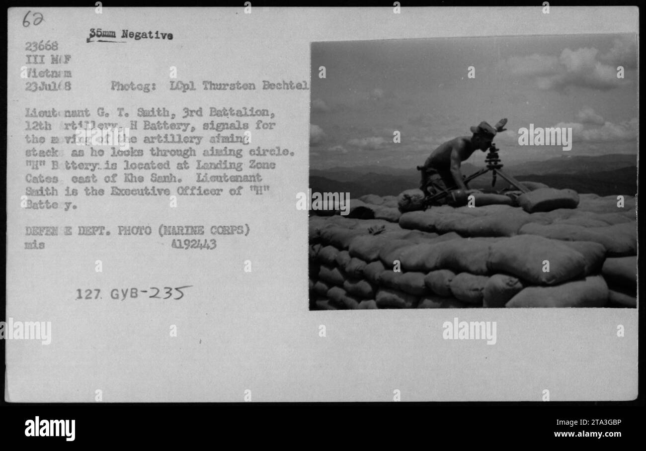 Lieutenant G.T. Smith of H Battery, 3rd Battalion, 12th Artillery ...