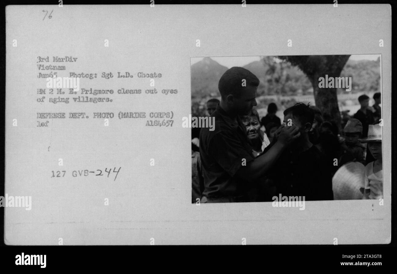 In this June 1965 photograph taken during the Vietnam War, Corpsman HM2 ...