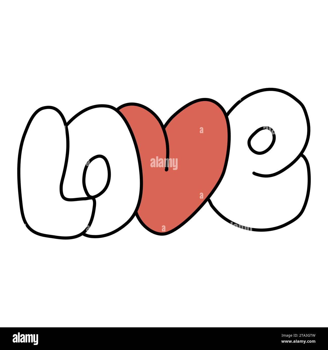 Hand drawn doodle lettering of a word LOVE Stock Vector Image & Art - Alamy