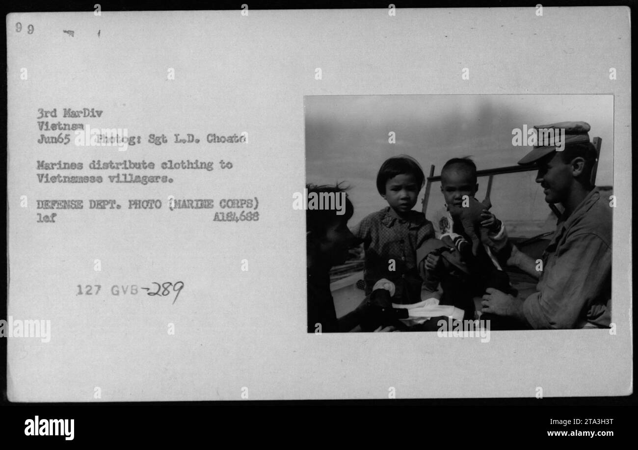 Marines of the 3rd Marine Division in Vietnam, June 1965. Sergeant L.D ...