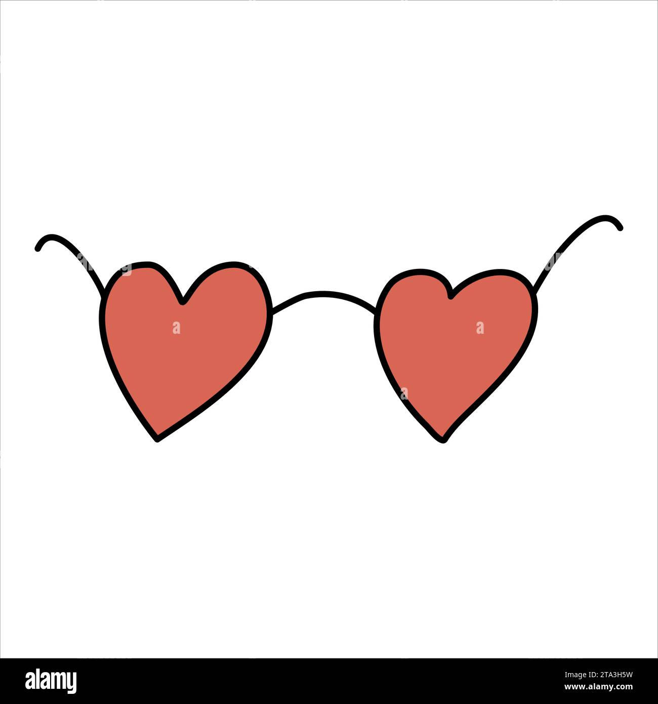 Heart-shaped eyeglasses, vector doodle illustration Stock Vector Image ...