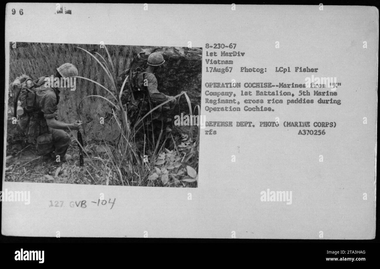 Marines from "K" Company, 1st Battalion, 5th Marine Regiment, crossing ...