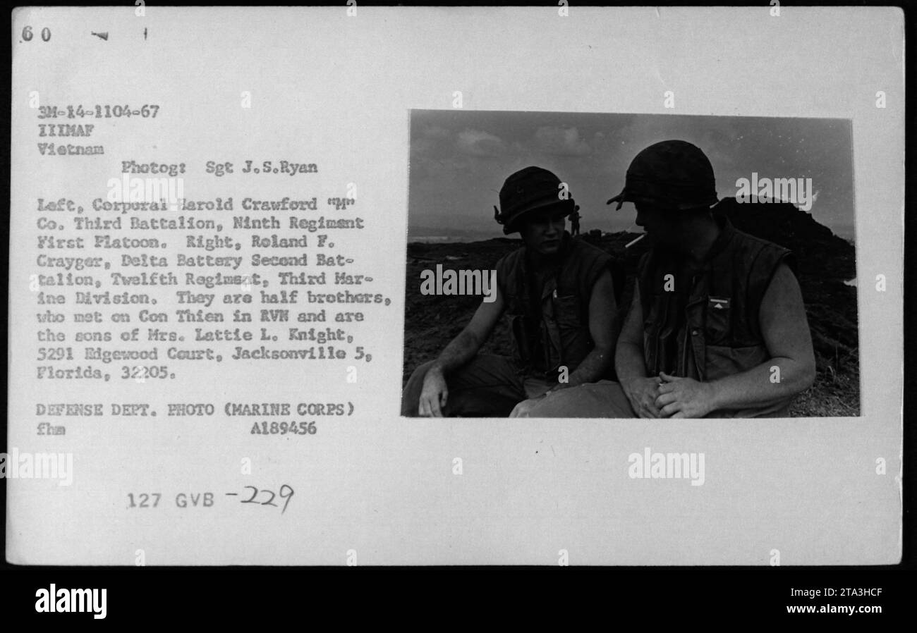 Left: Corporal Harold Crawford, Company Third Battalion, Ninth Regiment ...