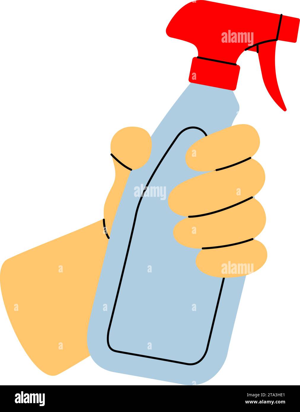 Hand with anti-bacterial spray. Cleaning service tool. Housekeeping ...