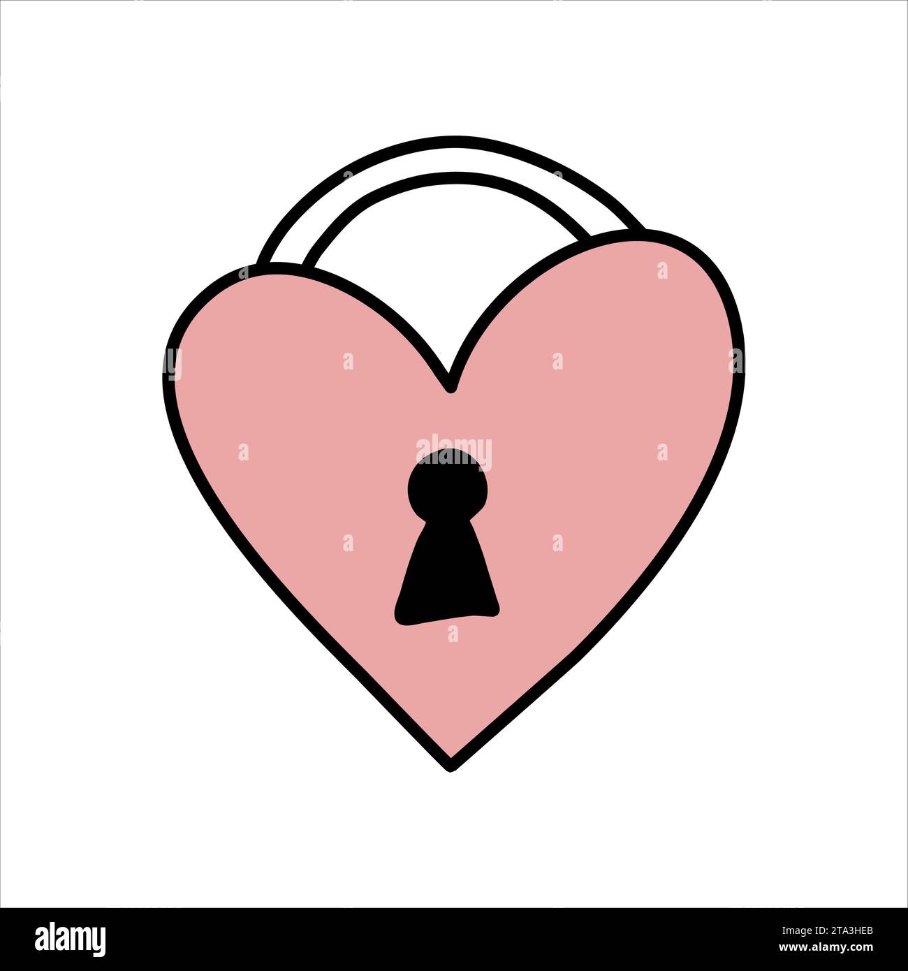 Heart-shaped lock vector doodle illustration Stock Vector Image & Art ...