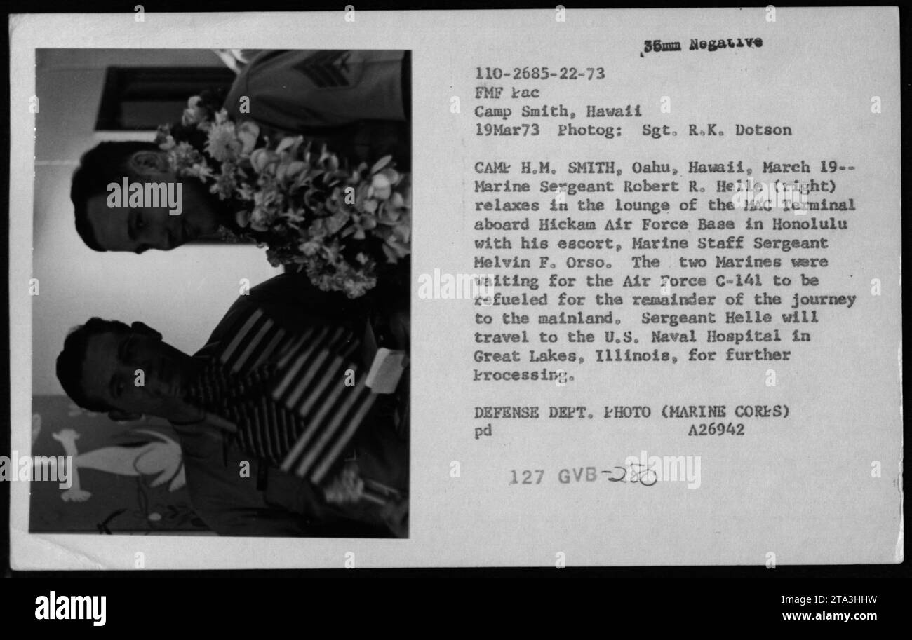 Marine Staff Sergeant Melvin F. Orso and Marine Sergeant Robert R ...