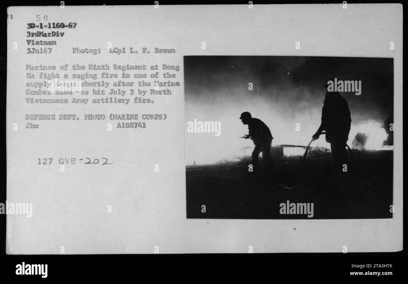 During the Vietnam War on July 5, 1967, Marines from the Ninth Regiment ...