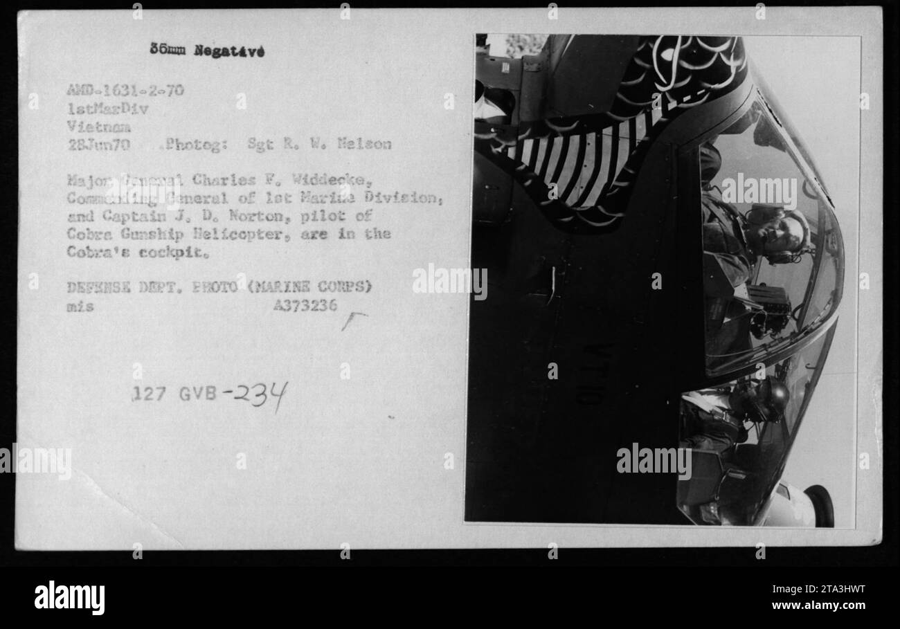 Major General Charles F. Widdecke and Captain J. D. Norton are in the ...