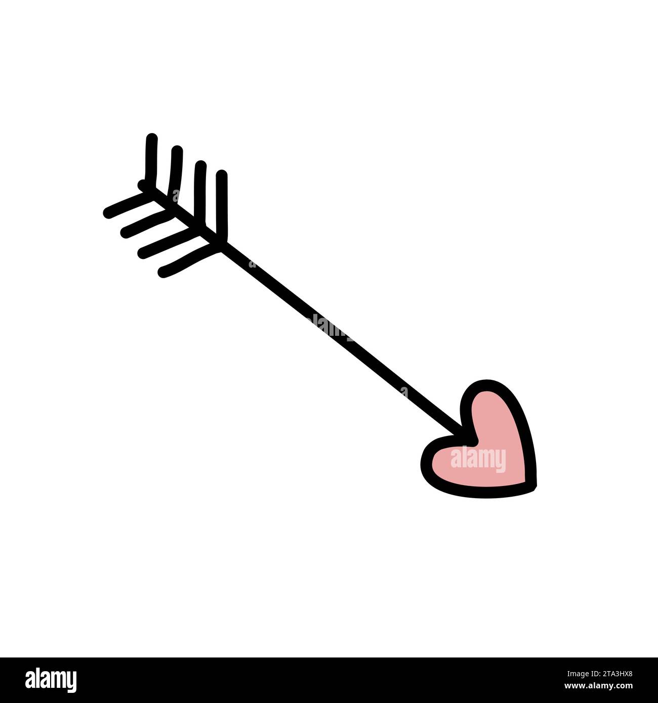 Heart-shaped arrow doodle vector illustration Stock Vector Image & Art ...