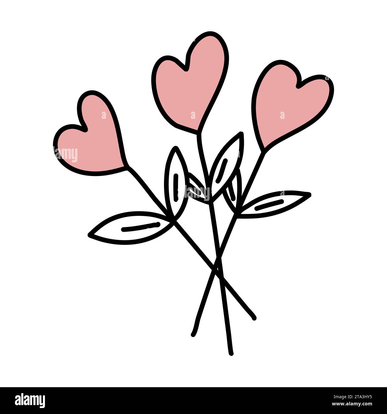 Flower outline heart Stock Vector Images - Alamy
