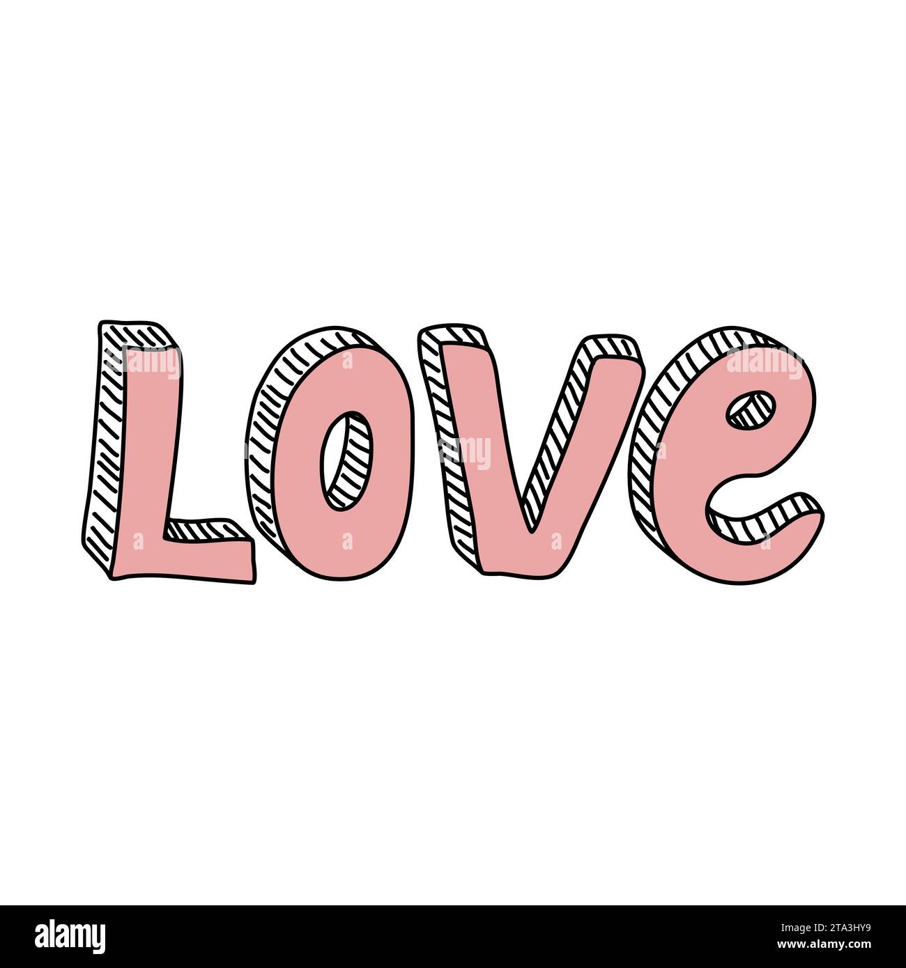 Hand drawn doodle lettering of a word LOVE Stock Vector Image & Art - Alamy