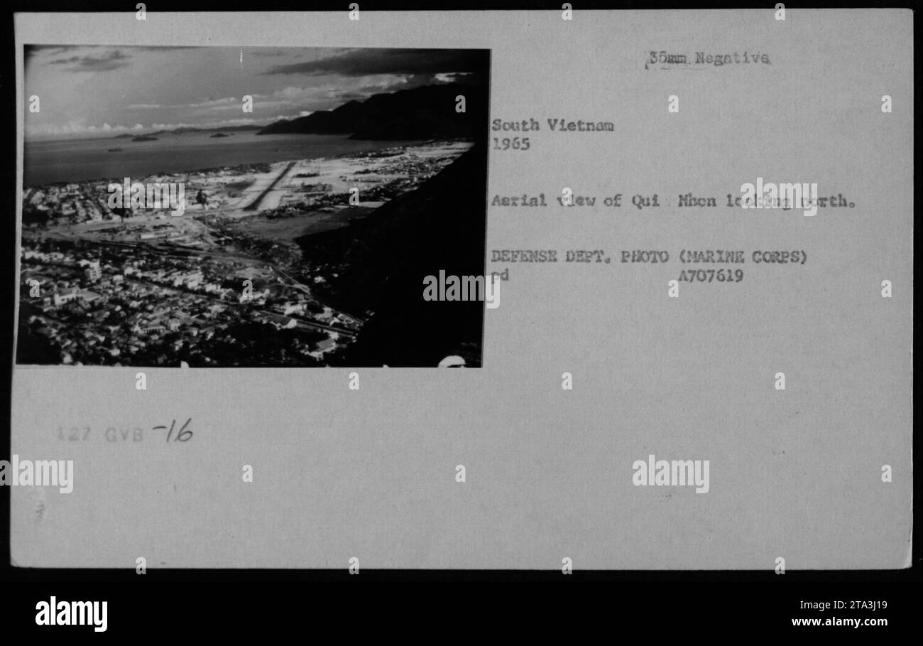 Aerial view of Qui Nhon, South Vietnam, looking north in 1965. The ...