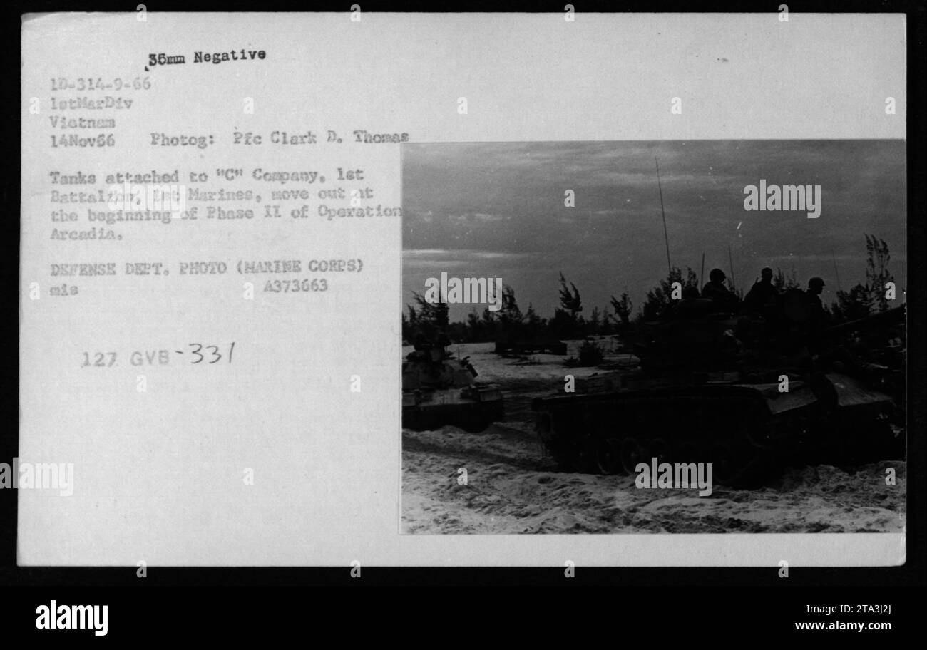 "Tanks from 'C' Company, 1st Battalion, 1st Marines, are seen on the ...