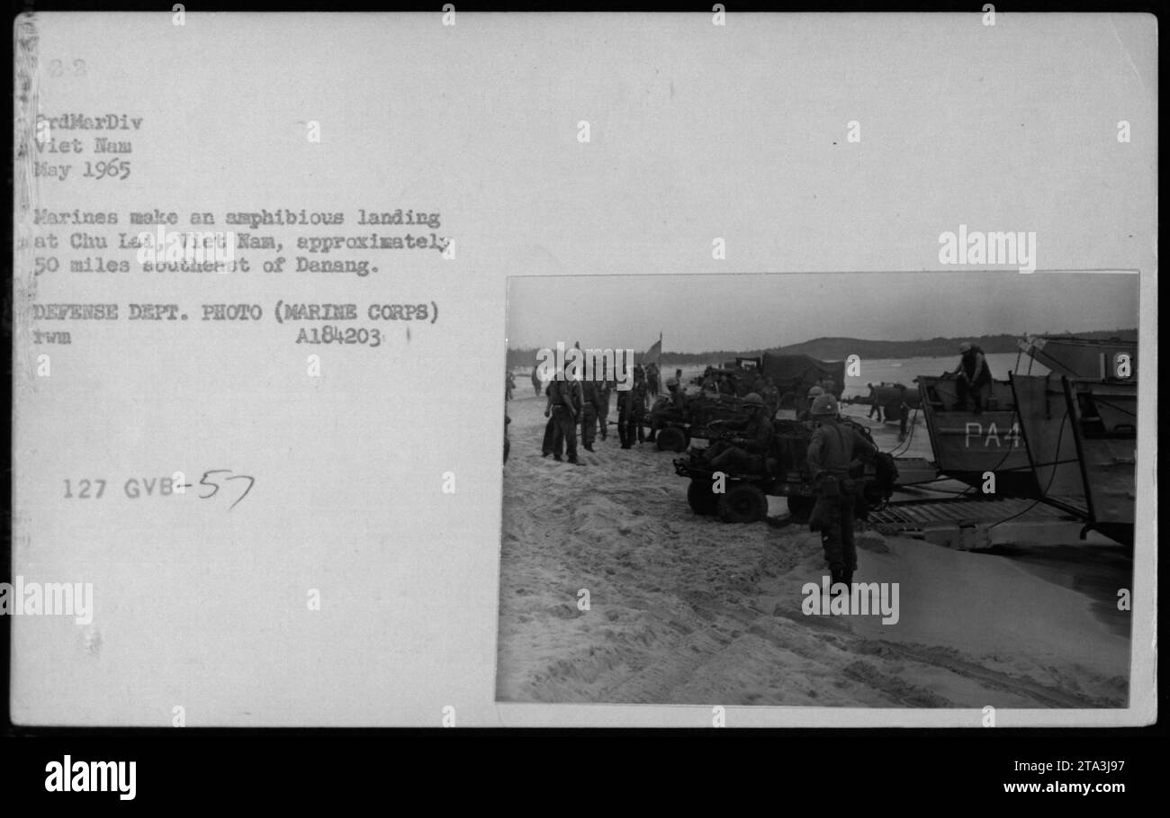 Marines conducted an amphibious landing at Chu Lai, Vietnam, in May ...
