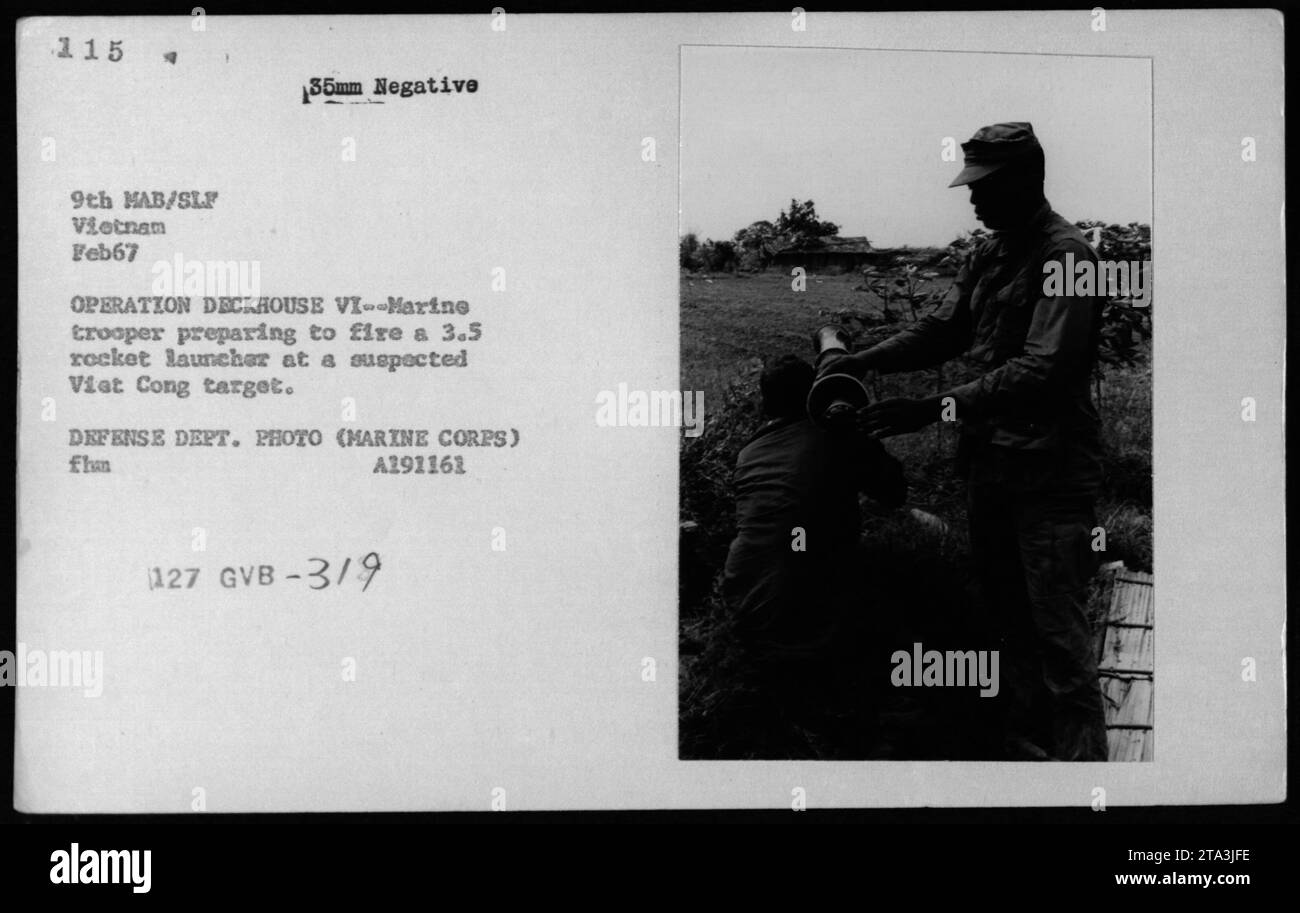 Marine trooper engages potential Viet Cong target during Operation ...