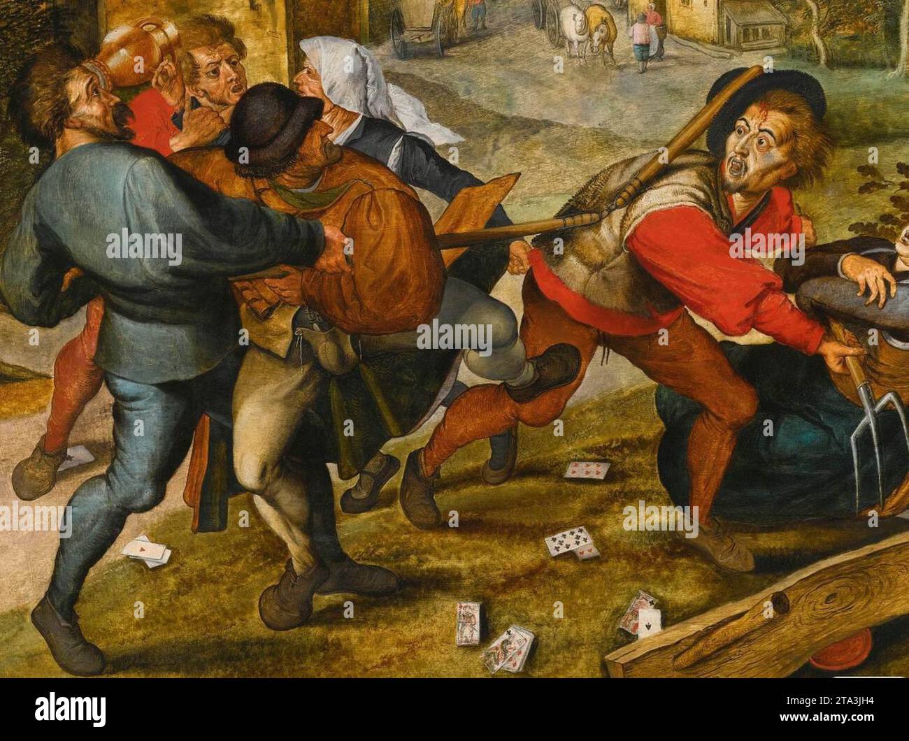 The Peasants' Brawl (detail) 1620s by Pieter The Younger Brueghel Stock ...