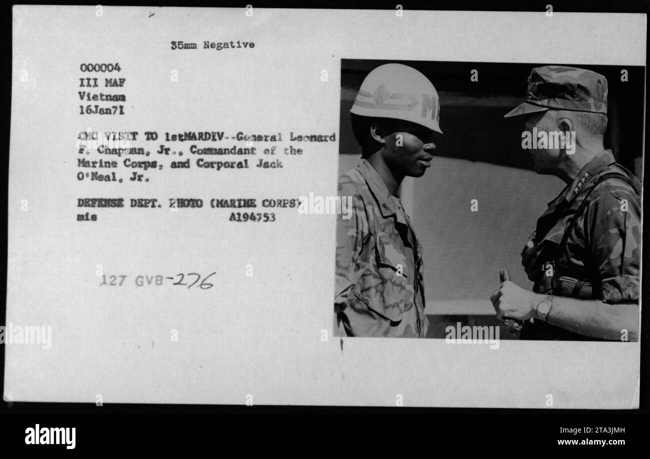 General Leonard F. Chapman, Commandant of the Marine Corps, visits the ...