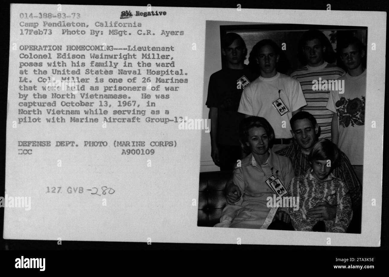 Lt. Col. Edison Wainwright Miller, one of the 26 Marines held as ...