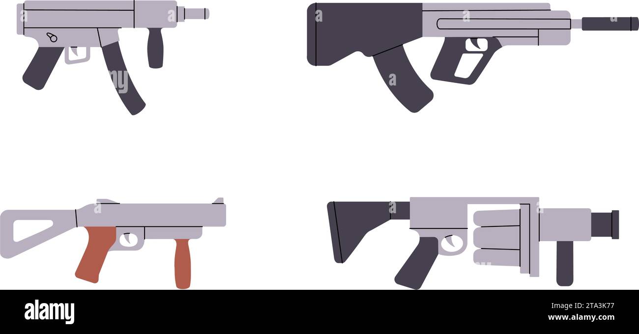 Military weapons. Various modern weapons. Tactical assault rifles, smoothbore guns, anti-tank ...