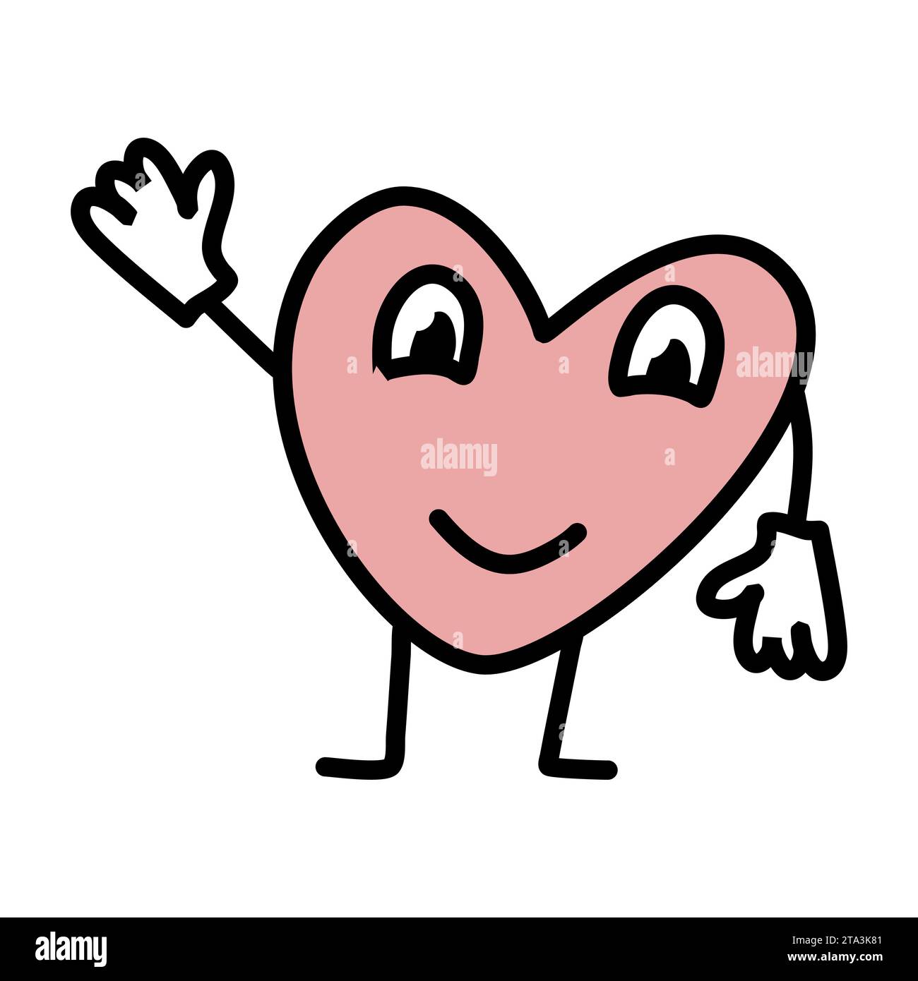 Smiling cute doodle, vector heart illustration Stock Vector Image & Art ...
