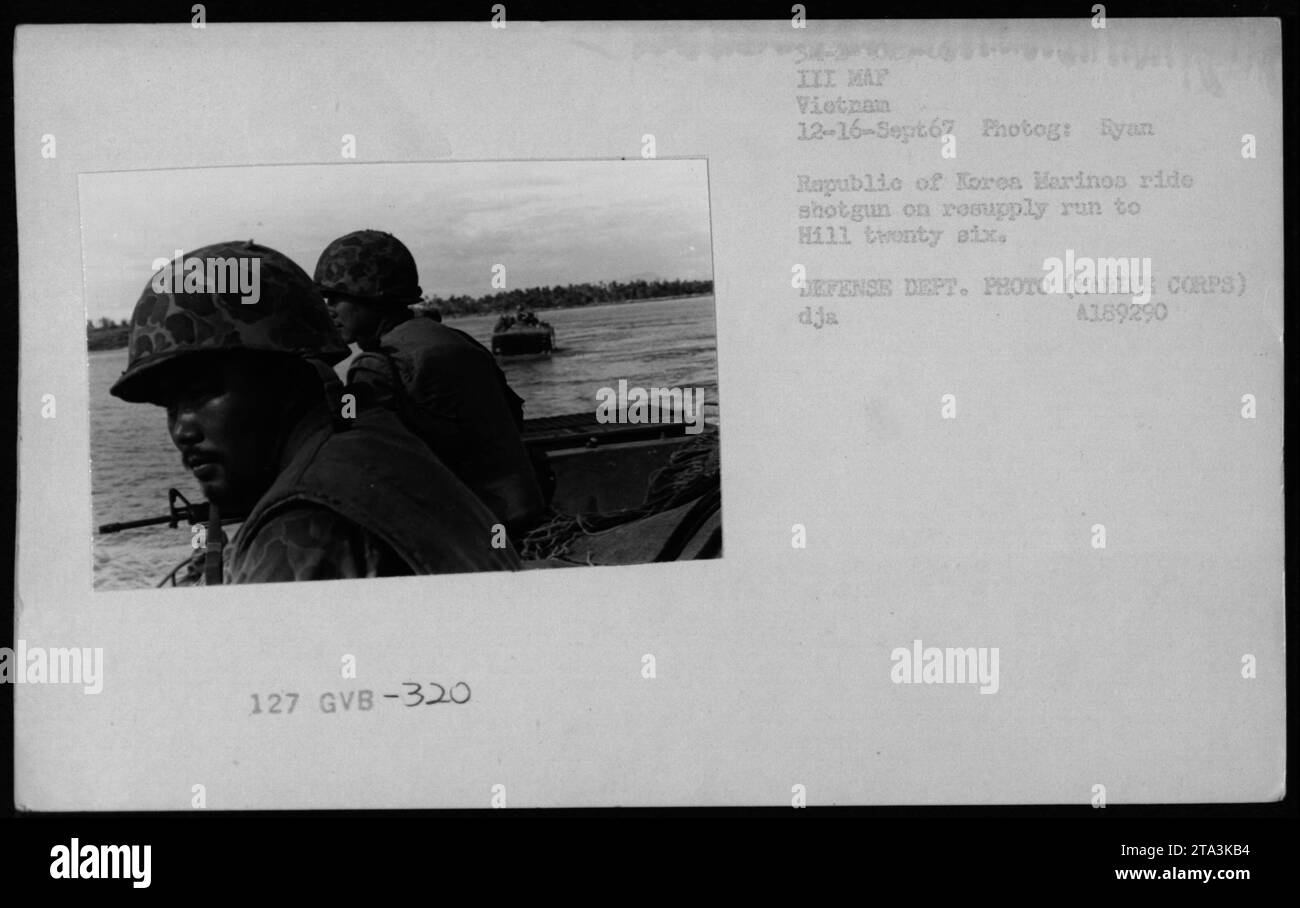 ROK Marines in September 1967, during the Vietnam War. They are ...