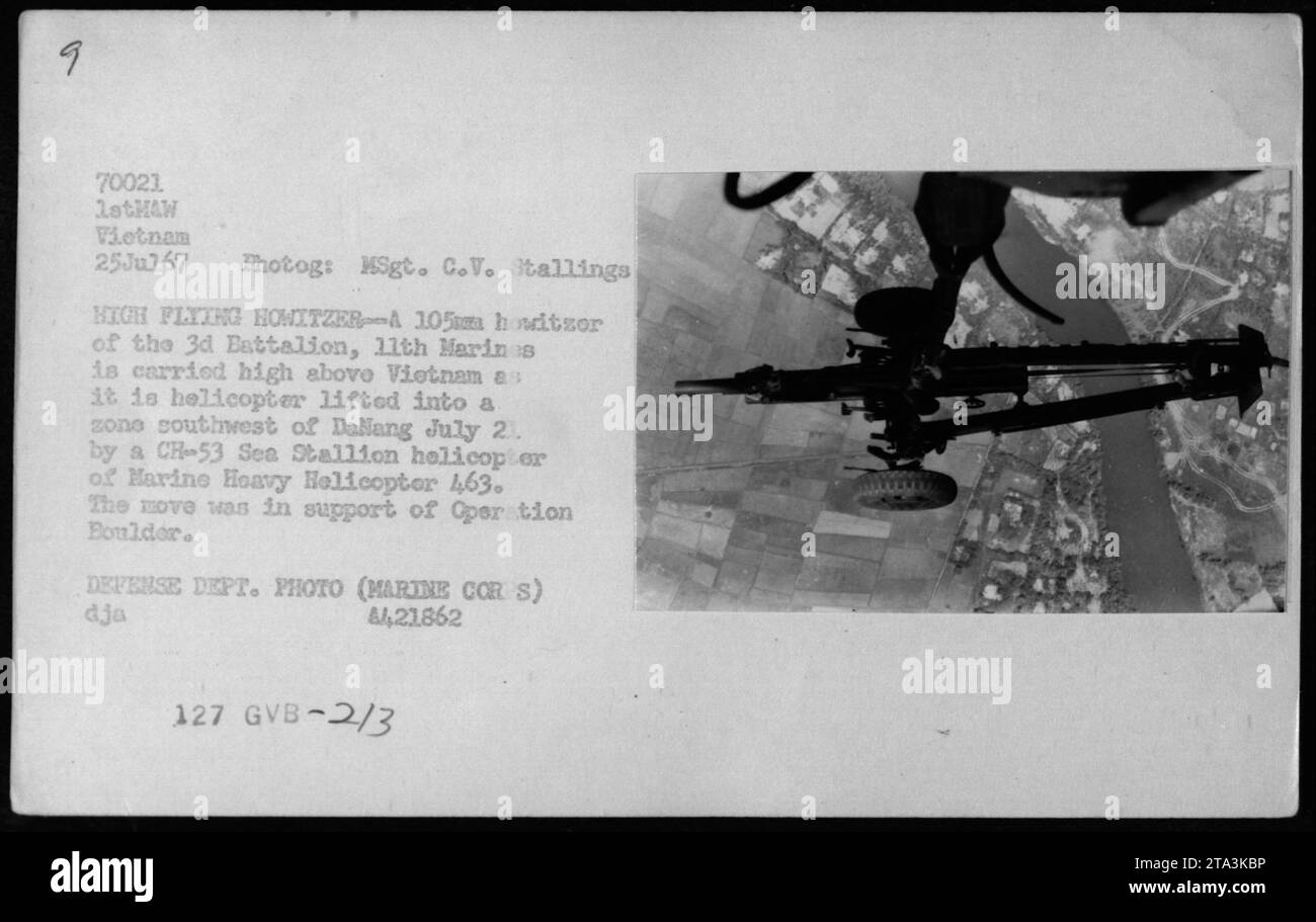 On July 25, 1967, a CH-53 Sea Stallion helicopter of Marine Heavy ...