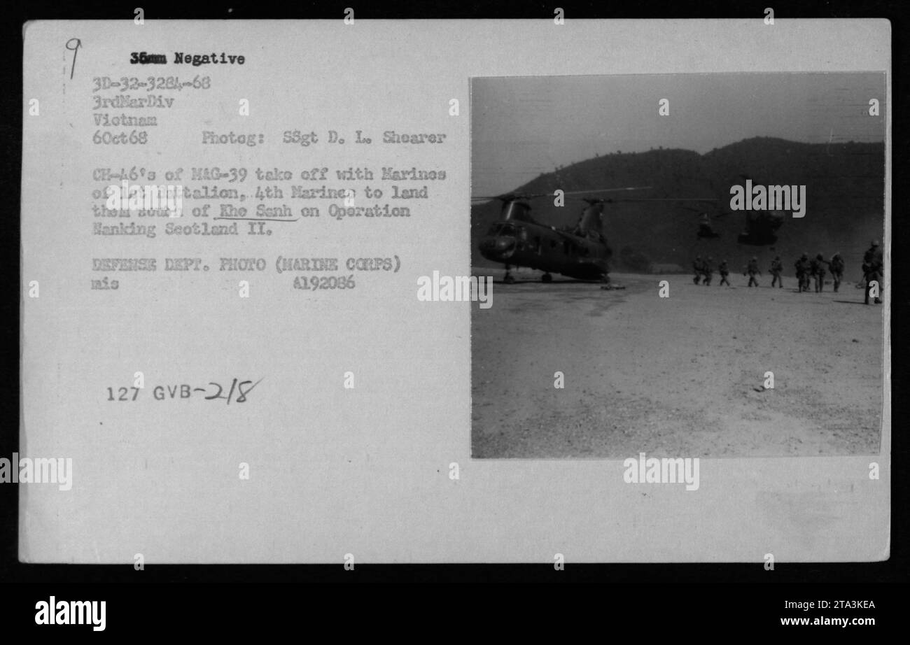 CH-46 helicopters from the 3rd Marine Division in Vietnam, on October ...