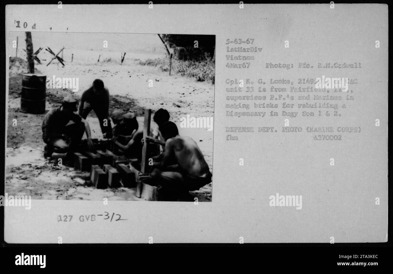 On March 4, 1967, ARVN soldiers from Combined Action Platoons work with ...