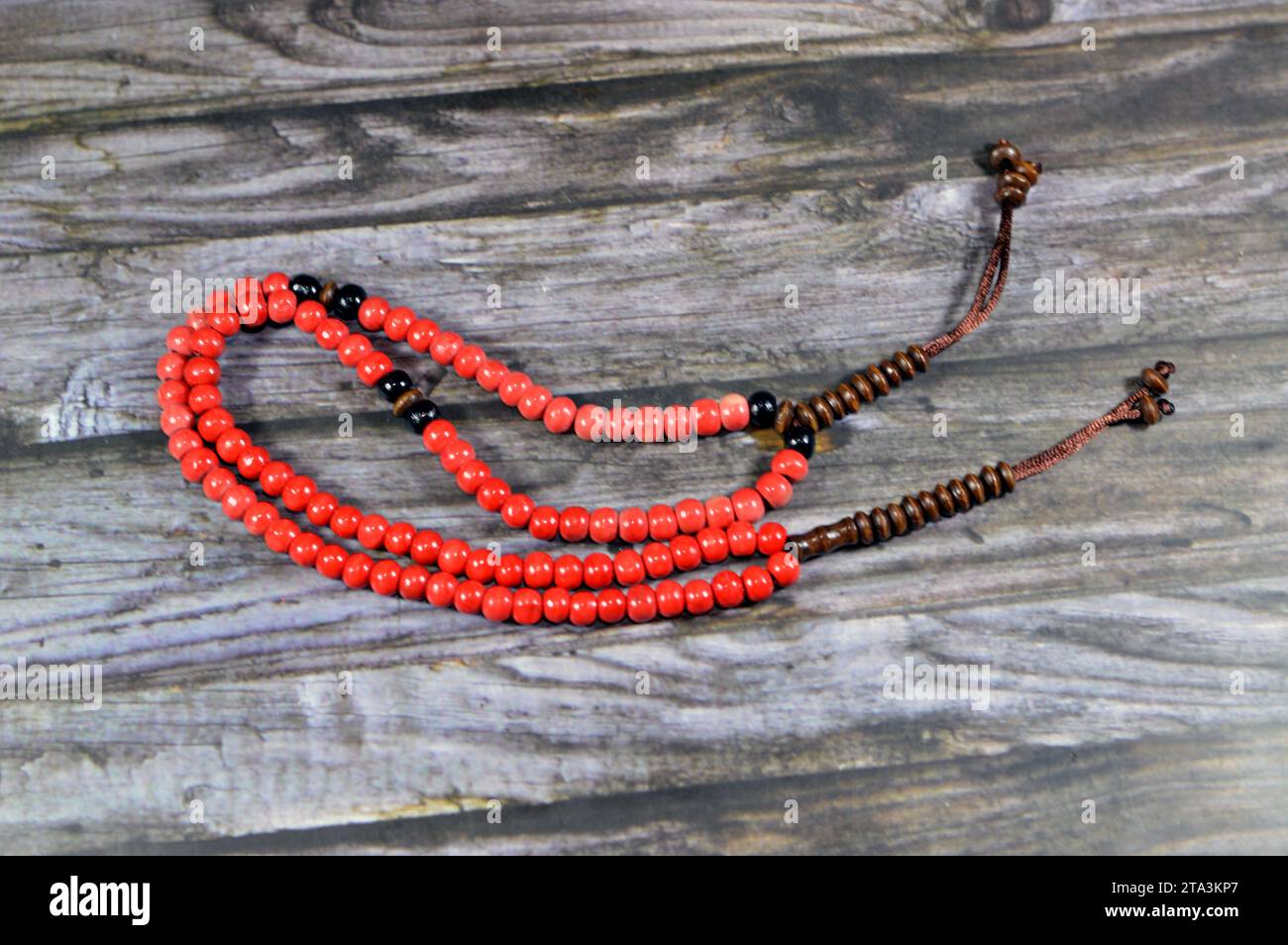 Islamic rosary with 99 rosary beads that Muslims use it to give praise ...