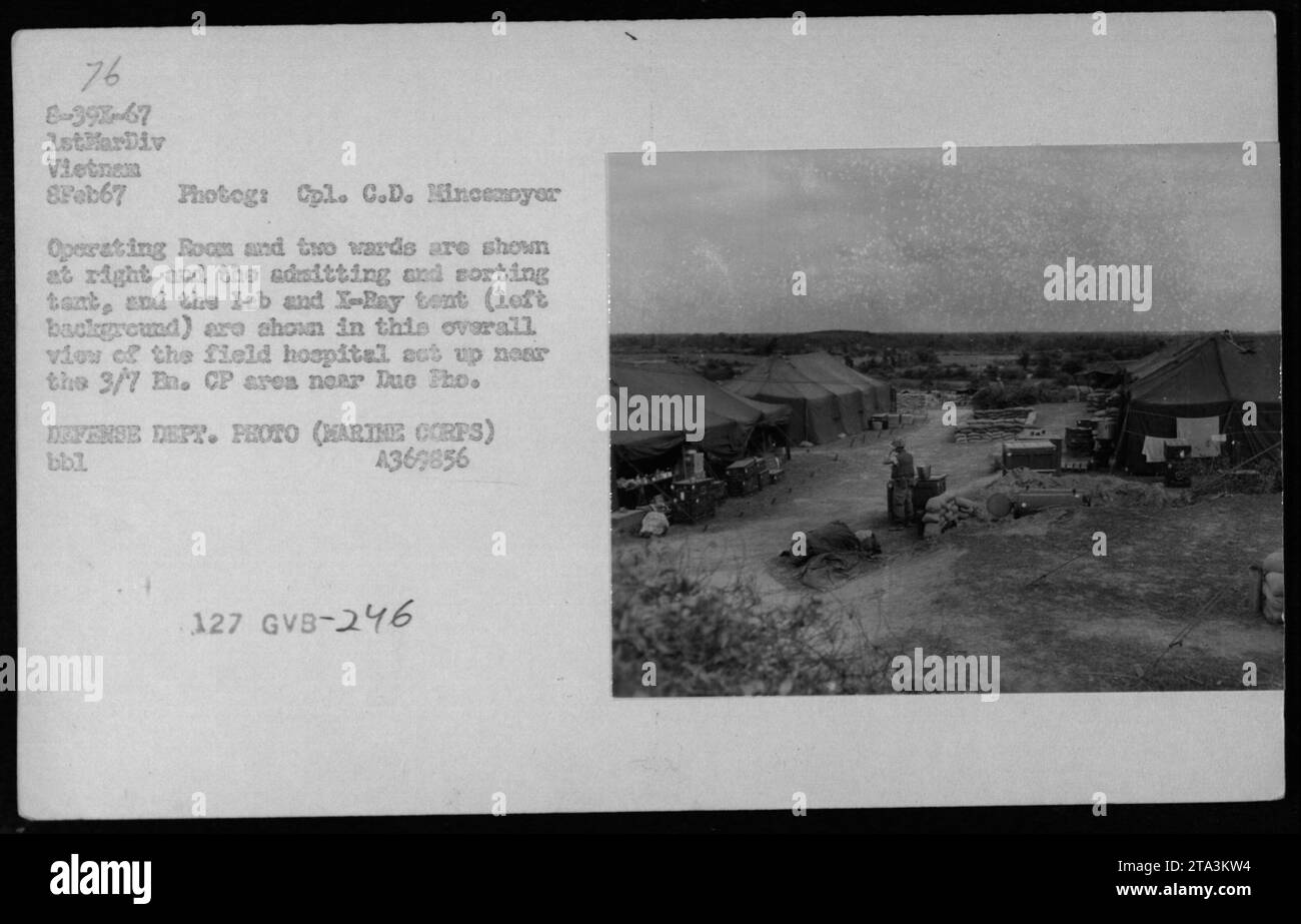 An overall view of a field hospital set up near the 3/7 Bn. CP area ...