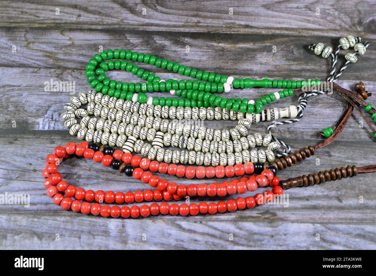 Islamic rosary with 99 rosary beads that Muslims use it to give praise ...