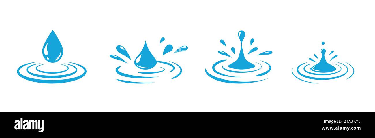 Water droplet fall fx logo animation. Moisture drop ripple Stock Vector ...