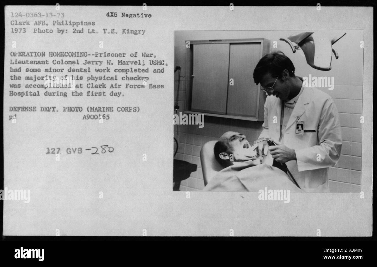 Lieutenant Colonel Jerry W. Marvel, US Marine Corps POW, receives ...