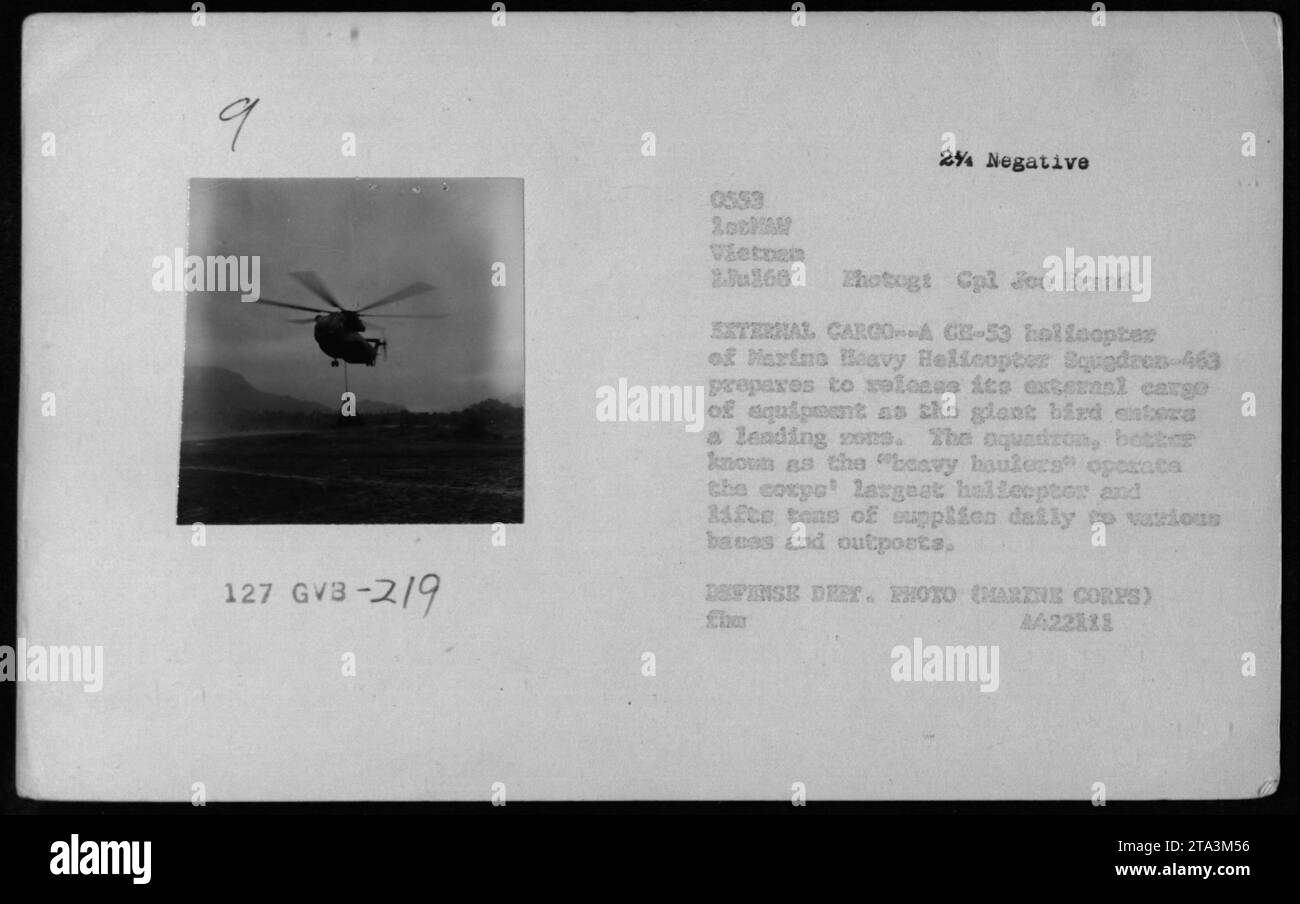 A CH-53 helicopter from Marine Heavy Helicopter Squadron-463 prepares ...