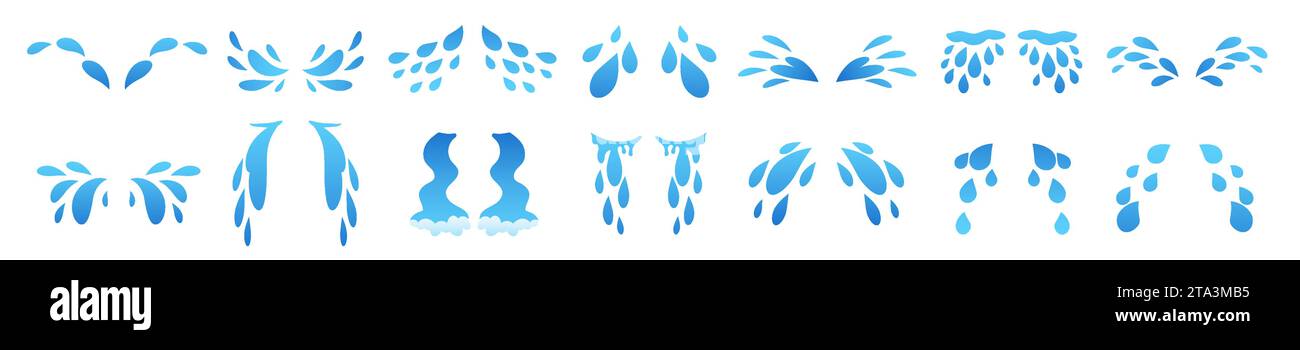 Sweat stream vector isolated. Tear cry eye water drip Stock Vector ...